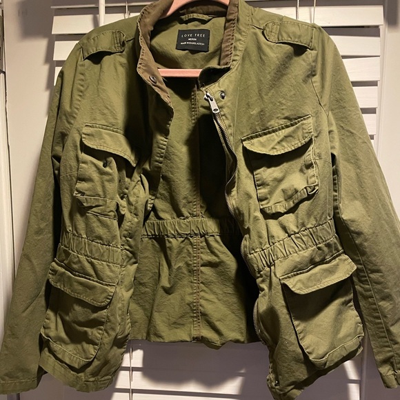 Love Tree | Jackets & Coats | Green Love Tree Militarycargo Jacket | Poshmark